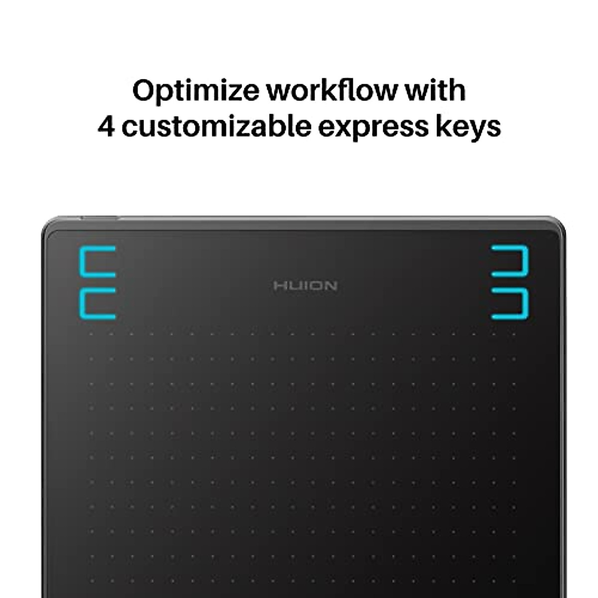 Drawing Tablet HUION HS64 Beginner Graphics Tablet OSU Tablet with Battery-Free Stylus 8192 Pressure Sensitive for Dgital Art, Painting & Design, Compatible with Windows, Mac, Android & Linux Black