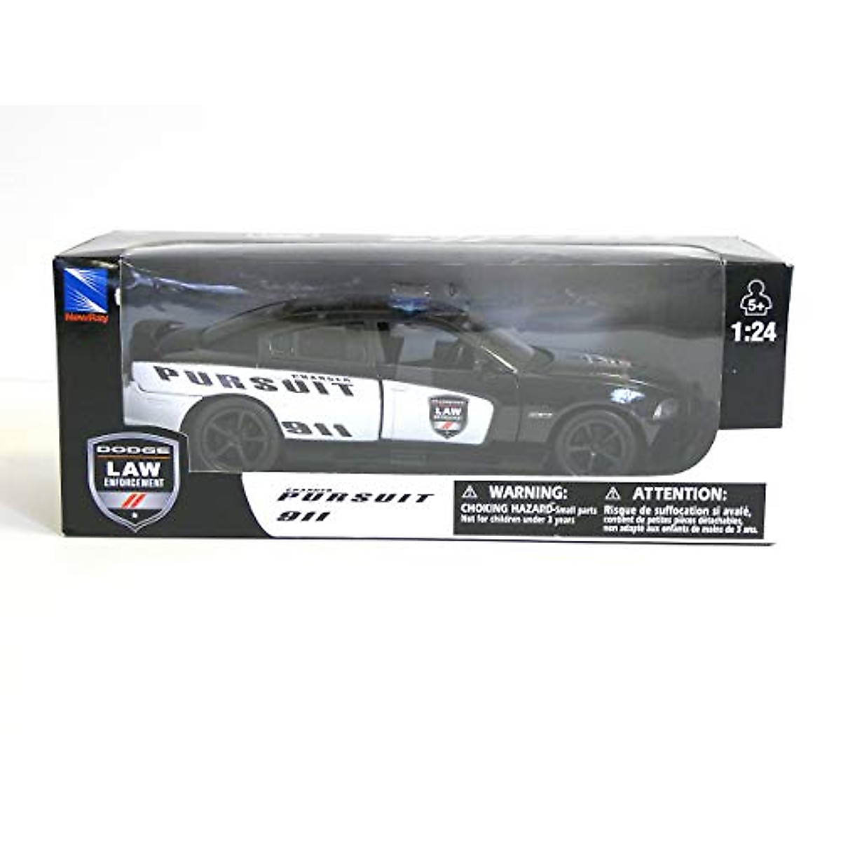 New Ray Dodge Charger Pursuit Diecast Police Car 1/24 Scale