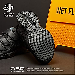 AVIA Men's Avi-Union II Strap Food Service Shoe, Jet Black/Castle Rock, 13 X-Wide