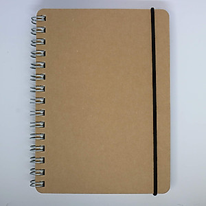 Muji Double-ring Notebooks, Recycle Paper Notebookrs (Dot Grid Notebook - A6, with rubber strip)