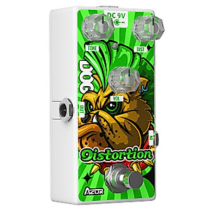 AZOR Distortion Guitar Pedal Rich Overtones Dog Distortion Analog Effect Pedal for Electric Guitar True Bypass AP507