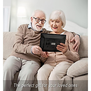 FOTOMOON Digital Picture Frame 10 Inch 1280 * 800 IPS HD Display via USB or SD Card, 16 GB Electronic Picture Frame, Gift for Family and Friends, Controlled by The Remote (Black)