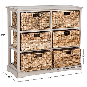 Safavieh American Homes Collection Keenan Distressed Black 6 Wicker Basket Storage Chest