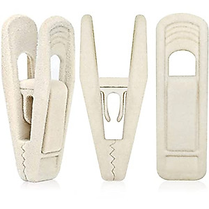 TOFIIGREM Velvet Hanger Clips for Velvet Hangers - 20 PCS Beige Non-Slip Velvet Clip for Pants Suit Skirt Hanger, Strong Velvet Clips Fit for Ivory Velvet Hangers