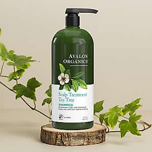 Avalon Organics Scalp Treatment Tea Tree Shampoo, Encourages Scalp Well-Being and Leaves Hair Soft, 32 Fluid Ounces