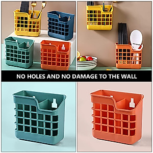 HEMOTON Cutlery Caddy Organizer Wall Mount 2 Compartment Utensil Spatula Forks Spoons Knives Holder Kitchen Countertop Storage Silverware Organizer 3pcs