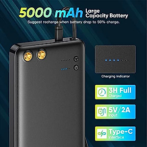 Battery Spot Welder, Seesii 6 Gear Adjustable Portable Spot Welder, 5000mA-h Mini Spot Welding Equipment with 5m Sheets & 4X4 Holders for 0.1/0.15mm Nickel Strip Welding & Making DIY Battery Packs