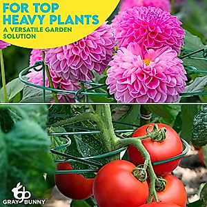 Peony Support, Peony Cage (3 Pack) Extra Large 18” Wide x 24” Height Peony Ring with 4 Legs, Plant Supports for Outdoor Plants, Peonies Cages