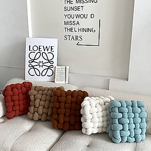 MOJUN Knot Throw Pillow Square Plush Stuffed Throw Pillow Home Decoration Cushion Home Office Sofa Garden Car Decor Pillows for Kids Room Bedroom Living Room, Navy Blue