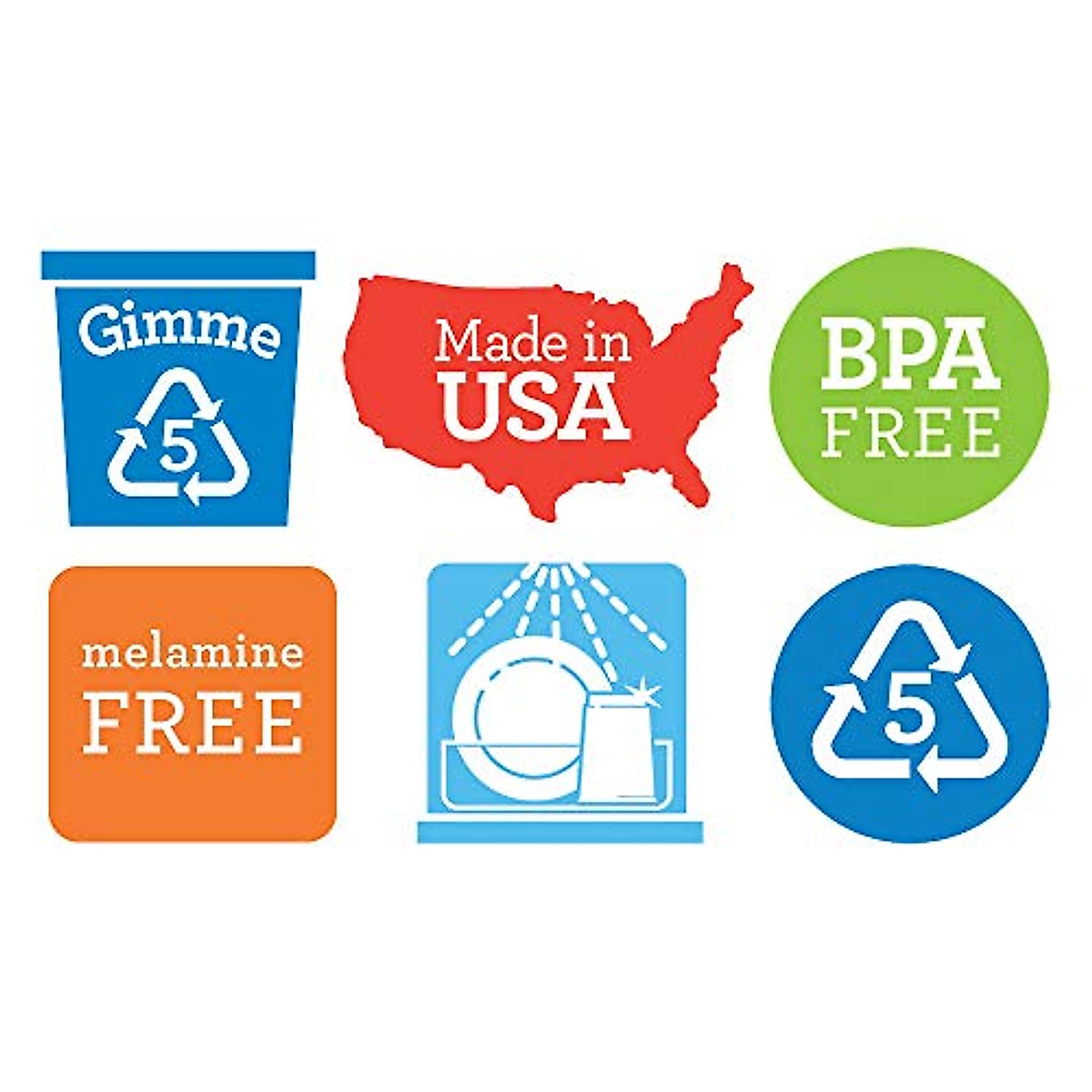 Preserve Everyday BPA Free Dinner Plates Made from Recycled Plastic, Set of 6, Pepper Red