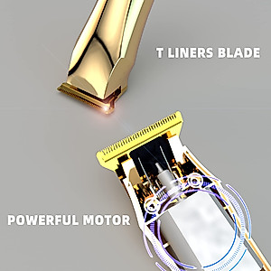 NIKULA STAR clippers for hair cutting,liners for men clippers,t blade trimmer for men,edgers clippers for men,cordless zero gapped trimmer hair clippe rechargeable with display for man ,woman (golden)
