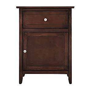 Glory Furniture 1 Drawer /1 Door Nightstand, Cappuccino