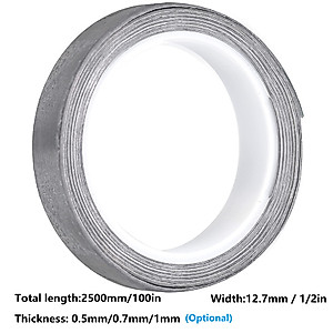 Surtiycrii W 1/2'' x L 100'' Density Lead Tape Self-Adhesion for Golf Wood Iron Putter Wedge Clubs Head Tennis Pickleball Paddles Racket 100% Lead Material (Thickness: 0.02"/0.5mm)