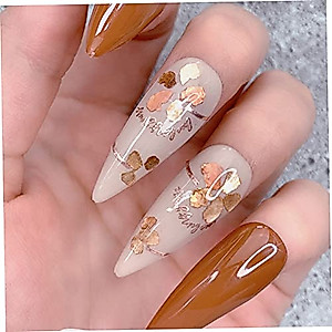 FOMIYES 5boxes Nail Decorations Nail Embellishments Nail Sequins Nail Accessories Charms Craft Gold Metal Leaf Crafts Glitters Gold Foil Flake DIY Manicure Mica Slice Decors Nail Ornament