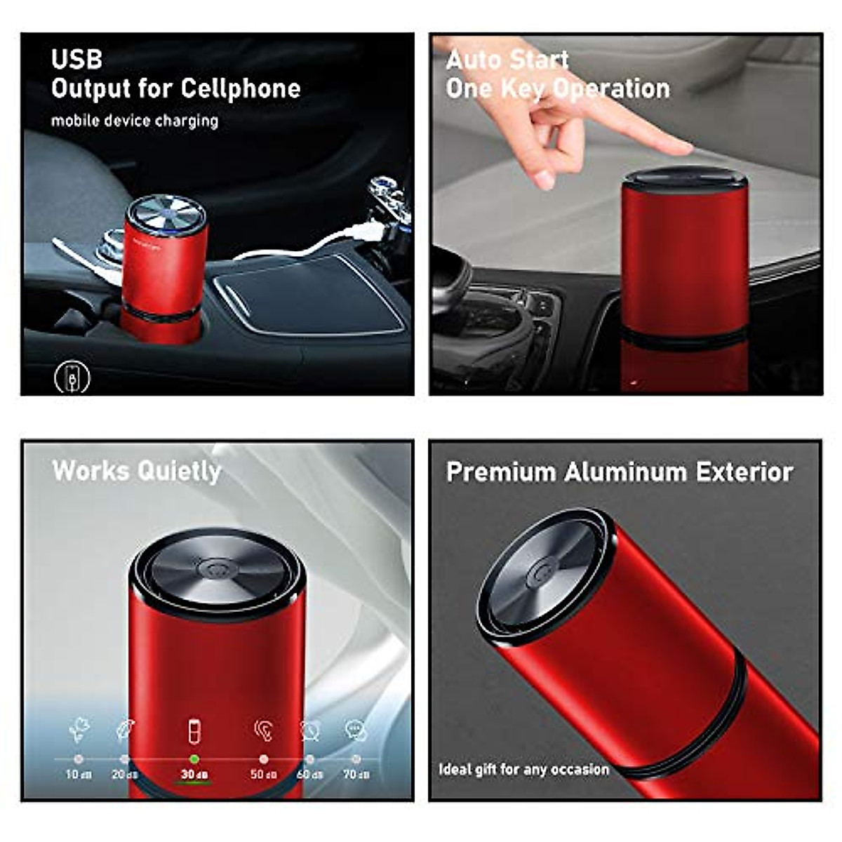 Car Air Purifier|Portable Air Purifier|Air Purifiers for Home,Bedroom,desktop|Car Air Fresheners|Pet Odor Eliminator|Removes PM2.5 Dust,Smoke,Car Odor |Personal Air Purifier for Travel | FIGNOLEE