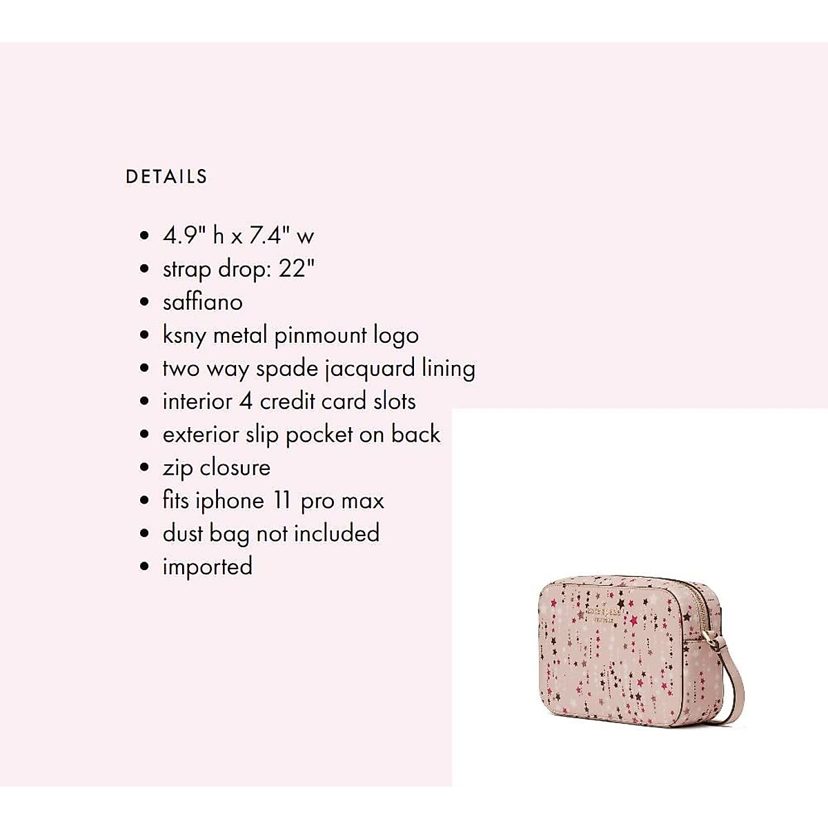 Kate Spade New York Staci Mini Camera Bag (Multi Pink Stars)