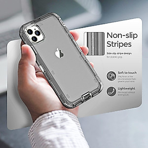 ORIbox for iPhone 14 Pro Max Case Gray, [10 FT Military Grade Drop Protection], Transparent Heavy Duty Shockproof Anti-Fall Case for iPhone 14 Pro Max Phone Case,6.7 inch,3 in 1, Crystal Gray