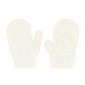 Baby Hats Newborn - Toddler Winter Baby Hat and Mitten Set Boy and Girls Baby Winter Hat Fleece Lined 0-6 Months (Ivory)