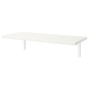 Generic Shelf with Bracket, White, 31 x11 Inches Floating Shelves,1 Set of Wall Mounted Shelf for Bathroom Decor, Bedroom, Living Room and Plants, Small