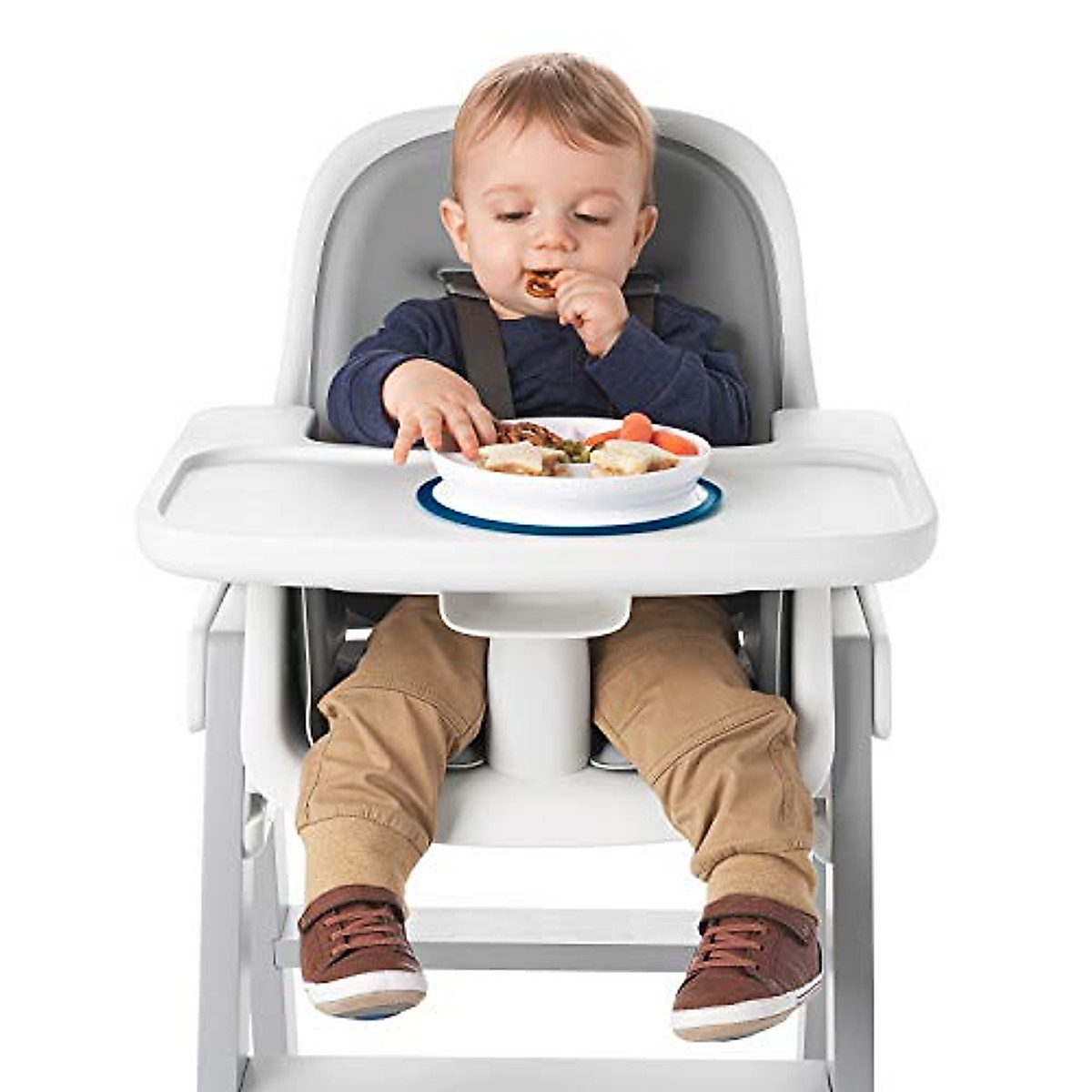 OXO Tot Stick & Stay Suction Divided Plate - Navy