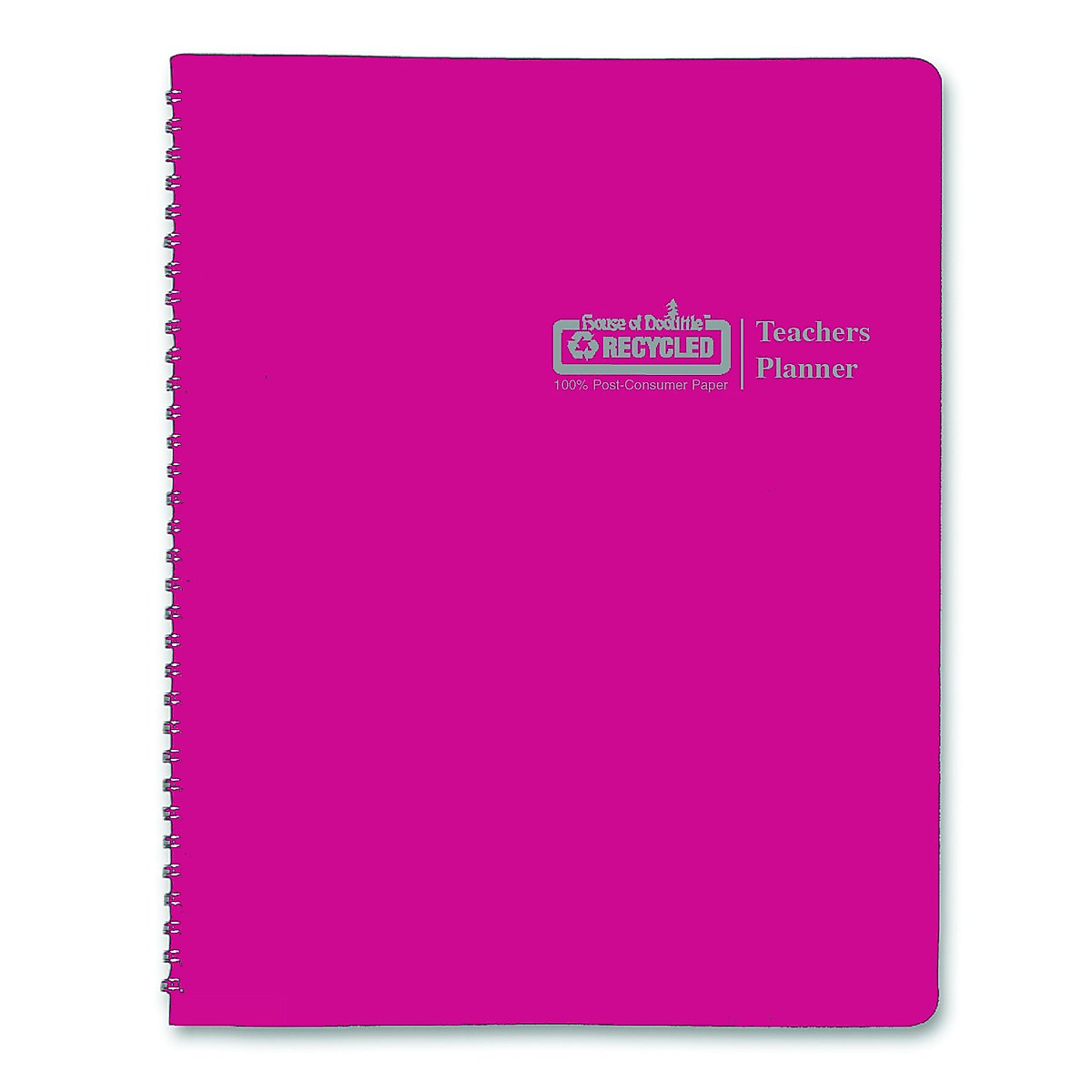 House of Doolittle Teachers Planner, Pink Leatherette Cover, 45 Weeks, 7 Periods, Seating Chart, Records, 8.5 x 11 Inch (HOD50905)