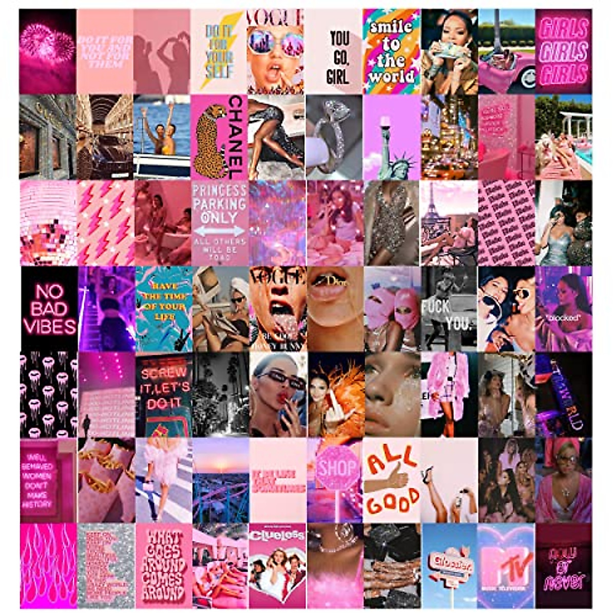 Wall Collage Kit pink, Aesthetic Posters room decor, 70 Pcs 4x6 inch, Girls Room Decor