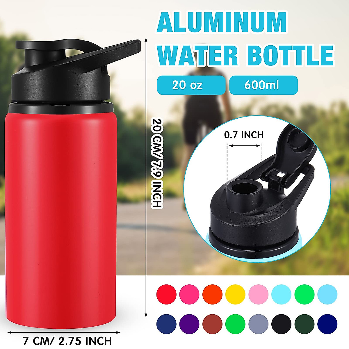 Eaasty 16 Pcs 17 oz Aluminum Water Bottle Bulk Multicolor Reusable Sports Bottle with Snap Lids Multipack Vacuum Water Flask for Travel Camping, Picnics, Gym, Hiking, Cycling, Fishing