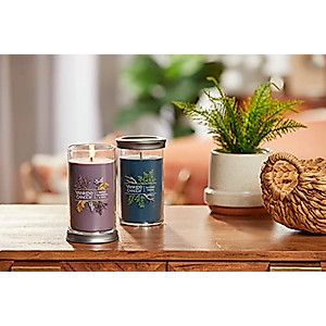 Yankee Candle Dried Lavender & Oak​ Signature Medium Pillar Candle, 14.25oz