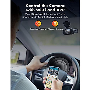 Supwi Dual Dash Cam with GPS and Wi-Fi, 1440P Front and Inside Discreet Car Camera for Uber with Infrared Night Vision, Super Capacitor, Dual Sony Sensors, Parking Monitoring