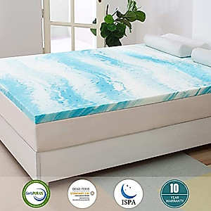 3 Inches Memory Foam Mattress Topper, Cooling Gel Infusion,Ventilated Bed Topper,Pressure Relieving,CertiPUR-US Certified