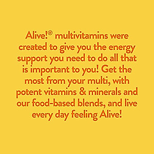 Nature's Way Alive! Adult Multivitamin, Ultra Potency Vitamin B to Support Daily Energy Metabolism*, 60 Tablets