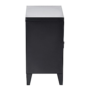 FurnitureR Industrial Metal Storage Cabinet with 1 Door Magnetic Adjustable Shelf File Organizer Home Office Nightstand Sofa Side Table,Size:15.9'' x 12'' x 22.6'' (Black)