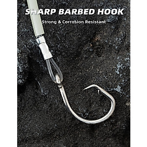 BLUEWING Fishing Deep Drop Rig with Glow Tubes 1pc Snapper, Tilefish Rig with 12/0 Stainless Steel Hooks, Barrel Swivel, 300lbs Line, 1pc