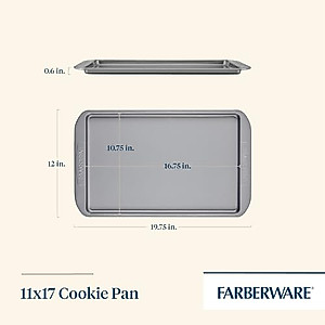 Farberware Nonstick Bakeware, Nonstick Cookie Sheet / Baking Sheet - 11 Inch x 17 Inch, Gray