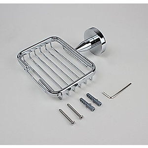 qinisi Brass Bathroom Accessories Soap Basket Lavatory Soap Dish Holder Wall Mounted Chrome