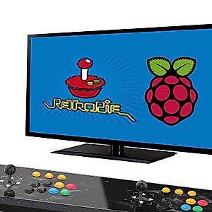 DOYO Arcade Game Console 2 Players Video Game Arcade Fighting Stick for Home, Compatible with NEOGEO Mini/PC/PS Classic/Nintendo Switch/PS3/Android/Raspberry Pi (black)