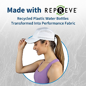 TrailHeads Womens Running Hat - Recycled Cap for Women - Athletic Ladies Baseball Caps for Sports, Golf, Tennis, Workout White