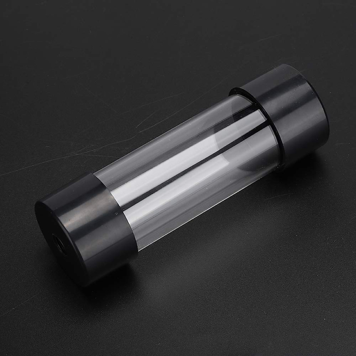 ASHATA Cylinder Water Cooling, 150mm Transparent Fast Cooling Water, G1/4 Thread Heat Exchanger Water Cooling Reservoir Radiator for PC Comp