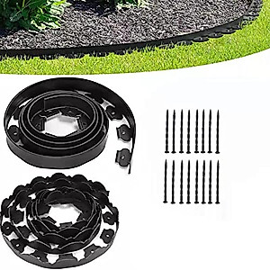 No Dig Landscape Edging，40ft Landscape Edging with 40 Stakes for Lawn,Flower Garden,Grass,The Yard,Lawn Edging 2 Inch Tall(Black, 40FT)