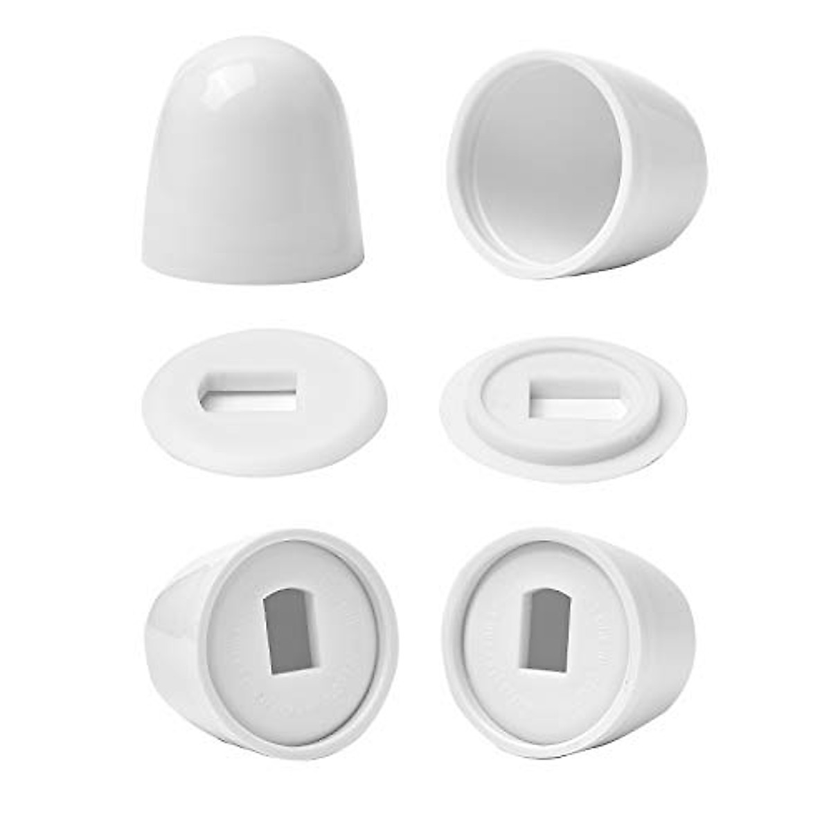 4Packs Universal Toilet Bolt Caps, Round Plastic Push-On Toilet Bowl Bolt Caps Covers, with Extra Washers for Easy installation, 1.44 Inch Height, White Color