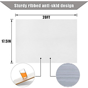 Shelf Liner for Kitchen Cabinets, 17.5 Inches x 20 FT, Non Adhesive Cabinet Liner, Double Sided Non-Slip Drawer Liner, Washable for Kitchen Cabinets, Pantry,Bathroom,Laundry Room, Clear Ribbed