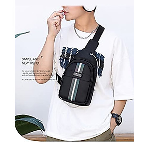 Yerchic Small Sling Backpack for Men Women, Lightweight One Strap Sling Bag Casual Daypack Crossbody Shoulder Bag for Walking Biking Travel Cycling, Black