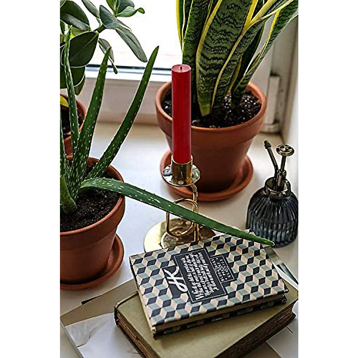 Hyoola 10 Inch Dinner Candles - 12 Pack - Red Tall Candles - Unscented Rustic Candles - Long Burning Candle Sticks