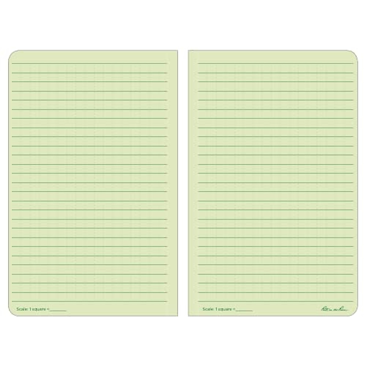 Rite In The Rain Weatherproof Tactical Field Notebook, 4 5/8" x 7", Green Cover, Universal Pattern with Reference Materials (No. 980), One Size (980L)