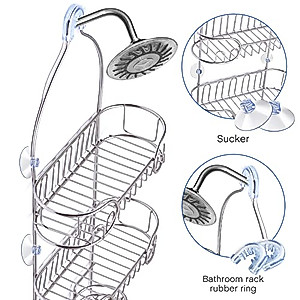 Tondiamo 6 Pieces Suction Cup Holder Bathroom Caddy Suction Cups Shower Caddie Suction Cup Multipurpose Shower Suction Cup 3 Pieces Rubber Rings Bathroom Decor and Replacement