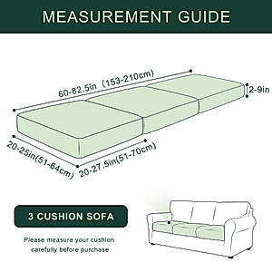 CHUN YI 3PC Stretch Couch Cushion Covers, Sofa Seat Slipcovers Suitable for Armchair Loveseat Sofa with Spandex Jacquard Fabric(3pc,Dark Blue)