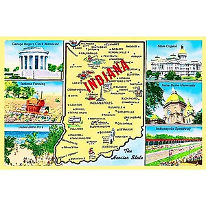 CafePress Indiana Map Greetings Mug Ceramic Coffee Mug, Tea Cup 11 oz