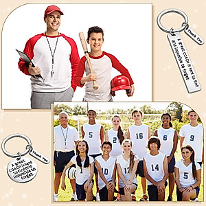 Yinkin 6 Pcs Keychain Coach Great Coach is Hard to Find Volleyball Basketball Soccer Football Coach Keychain Thank You Coach Gifts Keychain for Men Women, 2 Styles