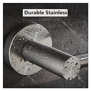 Towel Racks LOHXA Bath Towel Bar Single Bars Towel Rack Rod，Wall Mounted Towel Rail Stainless Steel Bathroom Towel Holder Toilet Kitchen Shower Towel Shelf Single Layer/Color/80Cm(Size:80Cm)