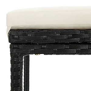 QZZCED Bar Stools with Cushions 6 pcs,Modern Bar Stools,Kitchen Stool,Outdoor Stool,Tall Bar Stools,Breakfast Bar Stools,Counter Height Stools,for Pub, Restaurant, Home,Black Poly Rattan